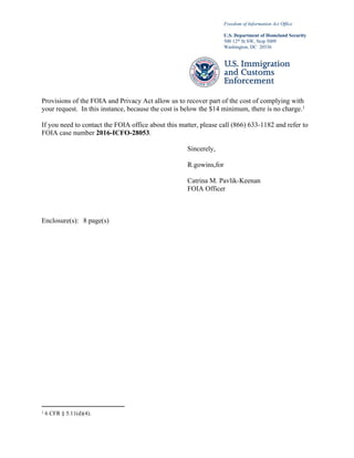 Ice response to requester (foia only) | PDF
