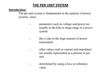 ECNG 3015 - PU system and 3Phase Fault calculation | PPT
