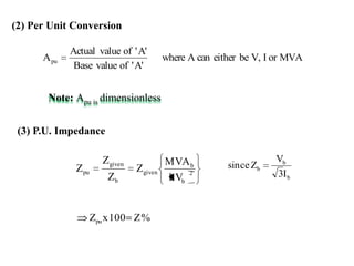 ECNG 3015 - PU system and 3Phase Fault calculation | PPT
