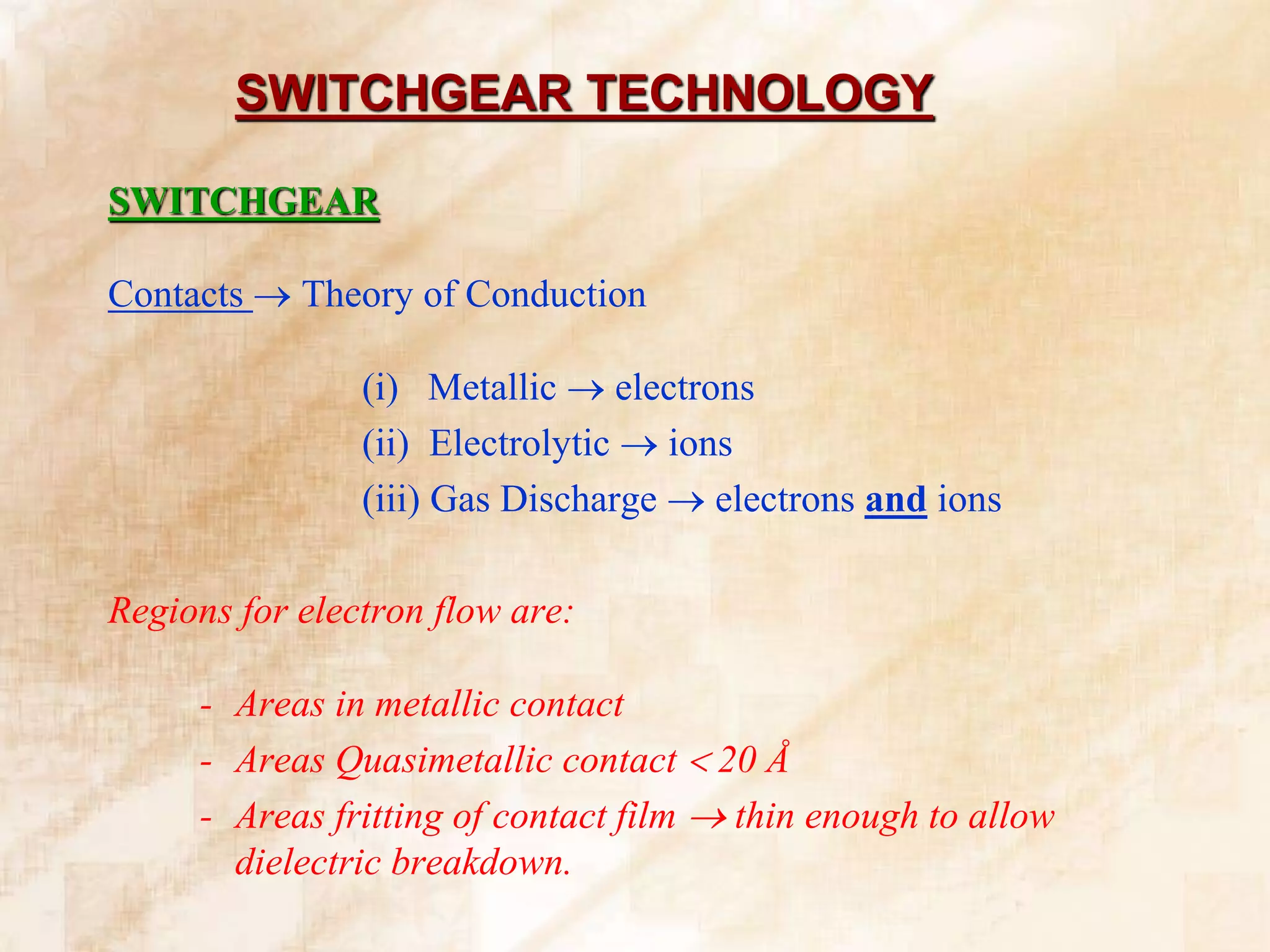 ECNG 3015 chapter 6 - switchgear technology | PPT
