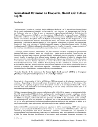 ICESCR Accomplishment Report | PDF