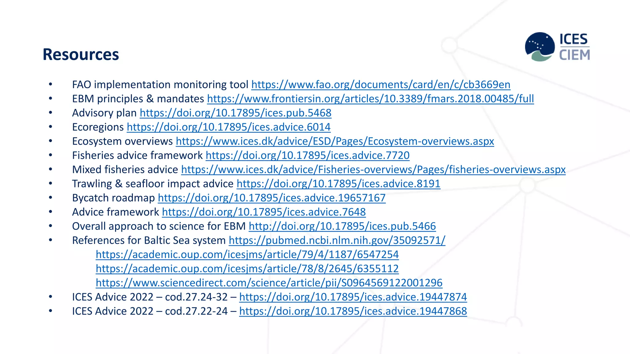 ICES advice - incorporating ecosystem based considerations | PPT