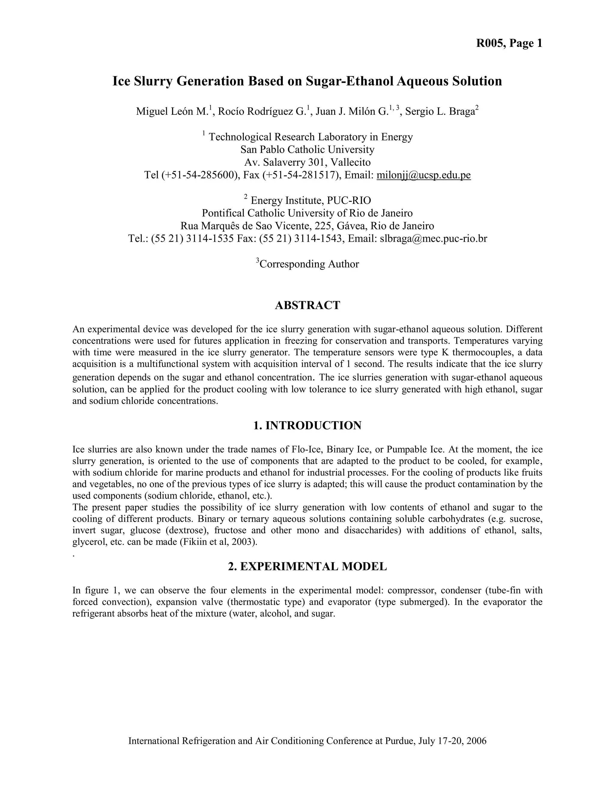 Ice Slurry Generation Based on Sugar-Ethanol Aqueous Solution | PDF