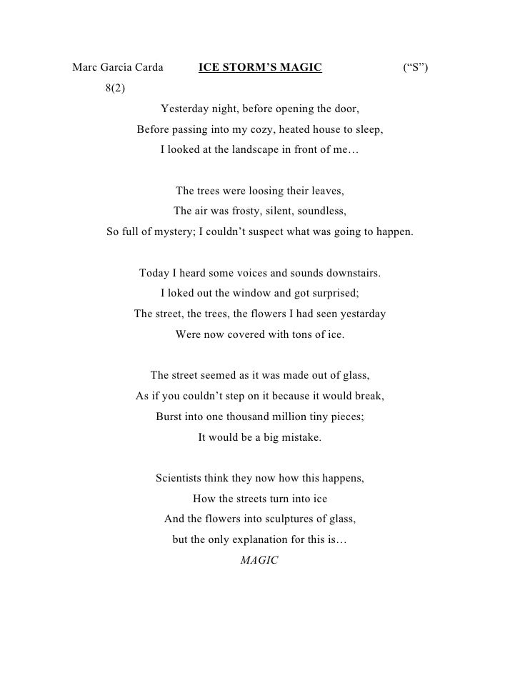 Ice Storm Poem Ice Storm Poem