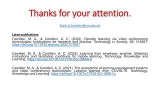 The functionality and interactivity of video conferencing technologies: A synchronous technology ...