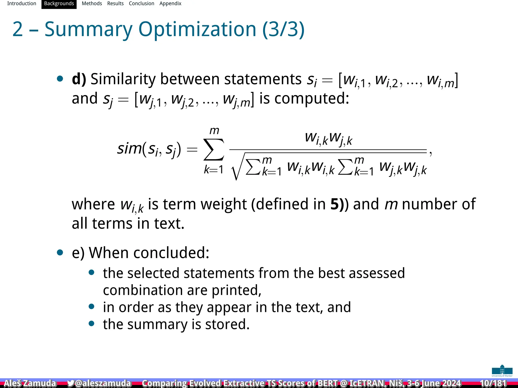 Comparing Evolved Extractive Text Summary Scores Of Bidirectional