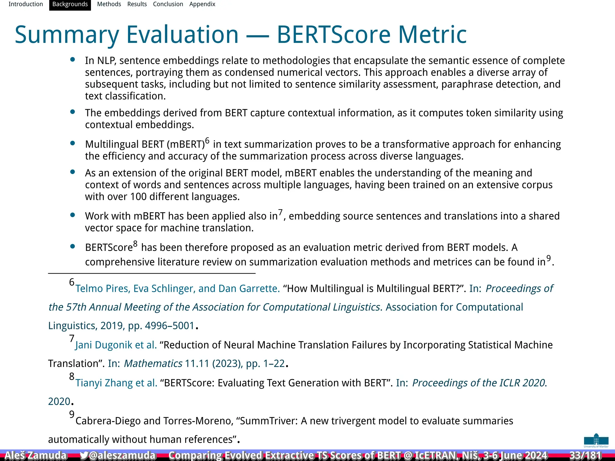 Comparing Evolved Extractive Text Summary Scores Of Bidirectional Encoder Representations From