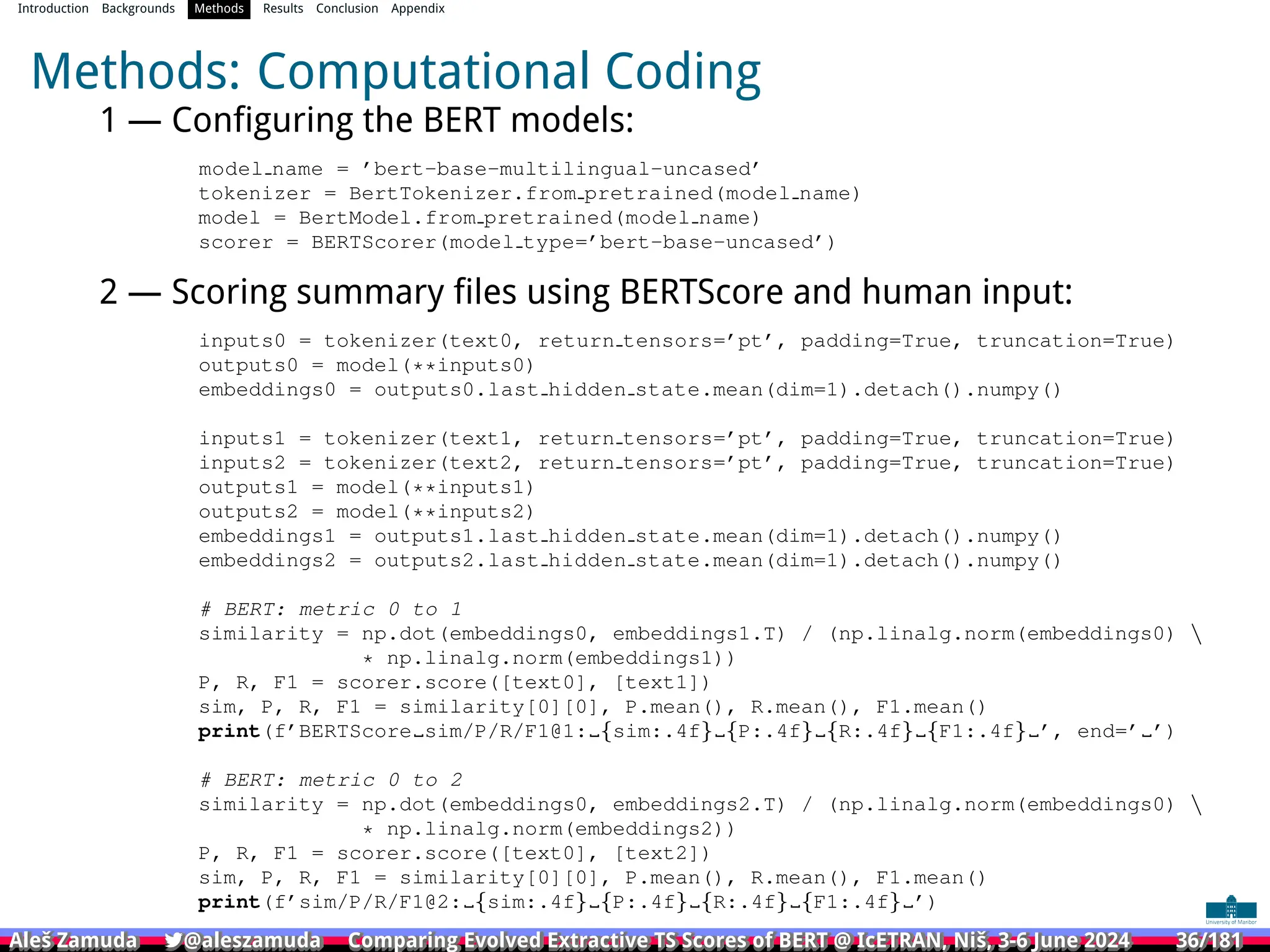 Comparing Evolved Extractive Text Summary Scores Of Bidirectional Encoder Representations From
