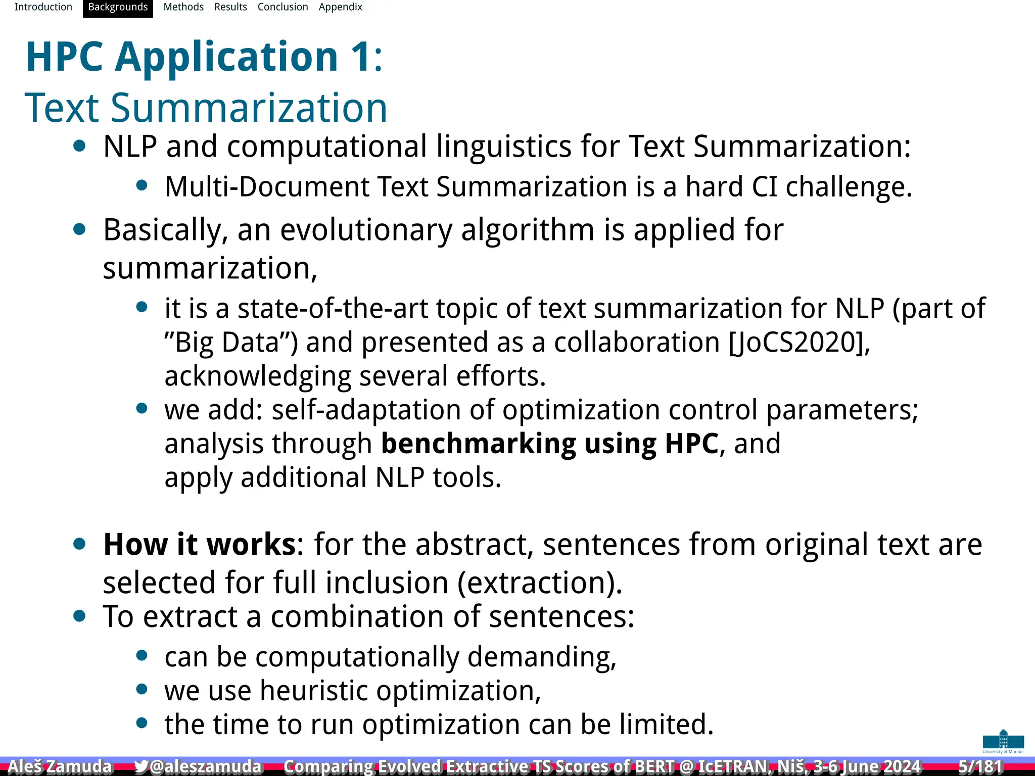 Comparing Evolved Extractive Text Summary Scores Of Bidirectional