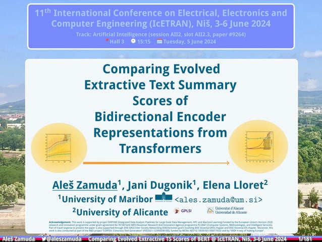 Comparing Evolved Extractive Text Summary Scores Of Bidirectional Encoder Representations From
