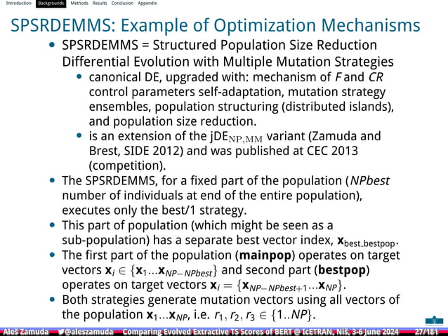 Comparing Evolved Extractive Text Summary Scores Of Bidirectional
