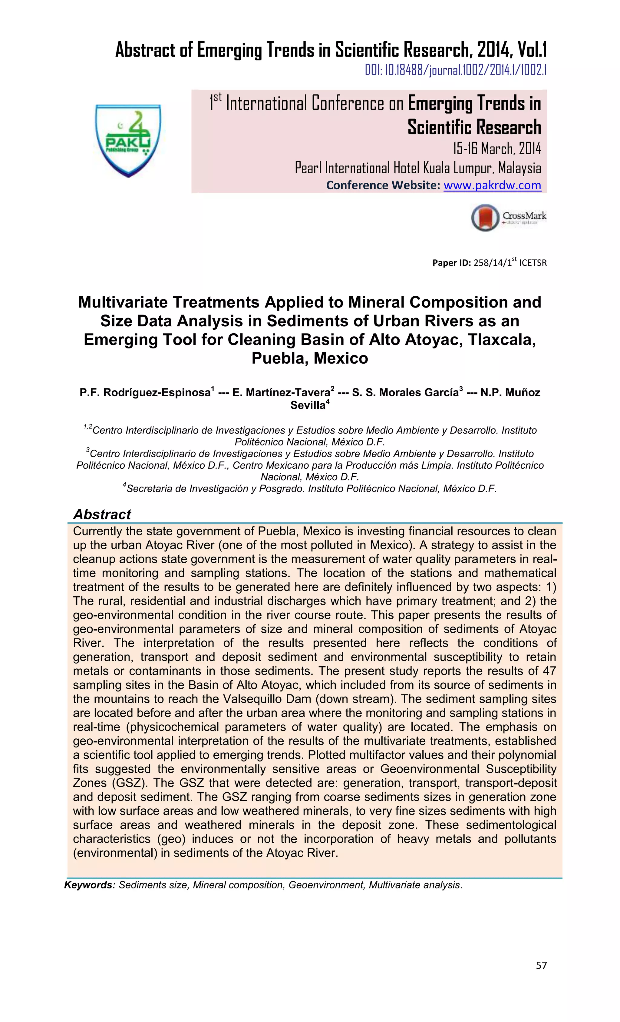 Multivariate Treatments Applied to Mineral Composition and Size Data Analysis in Sediments of ...