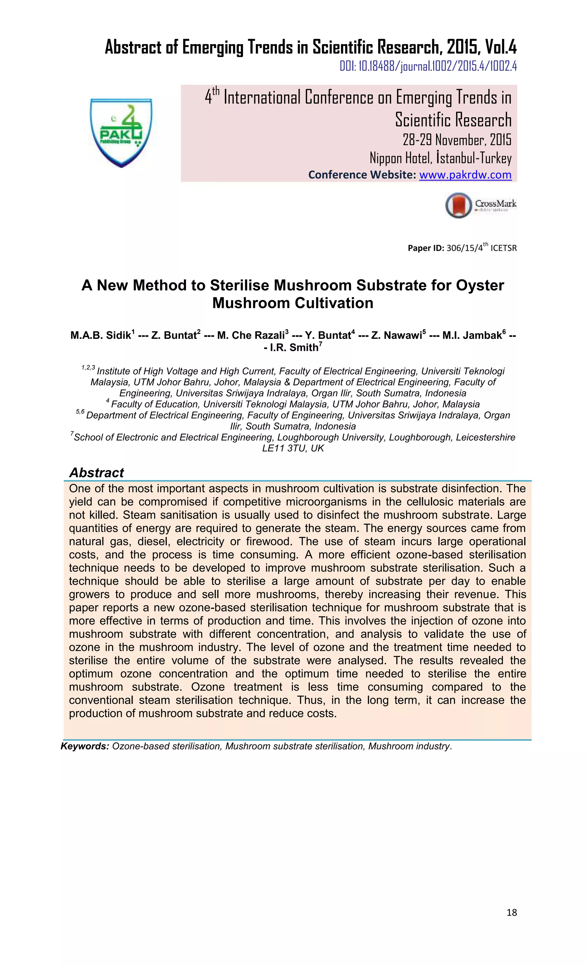 A New Method to Sterilise Mushroom Substrate for Oyster Mushroom ...