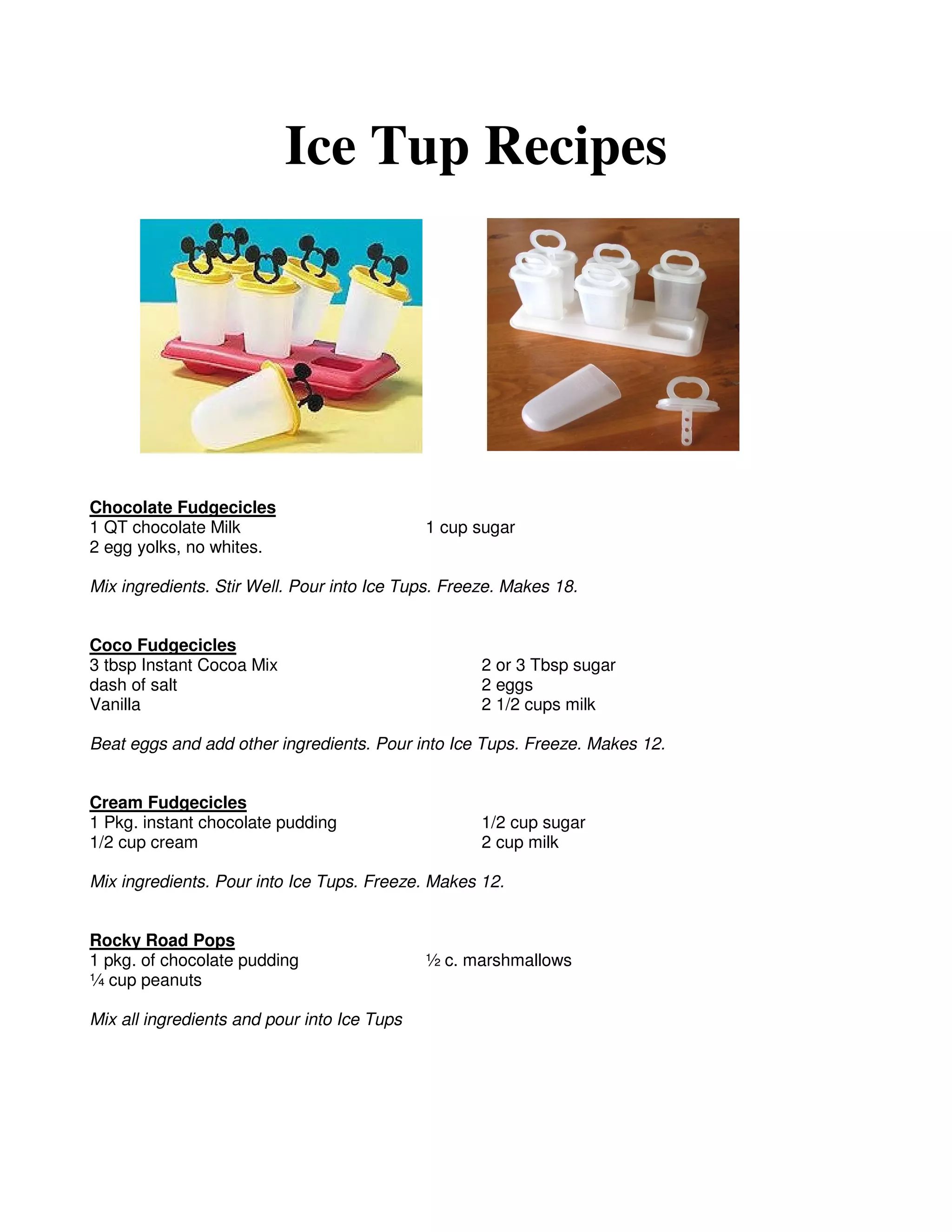 Ice Tup Recipes | PDF