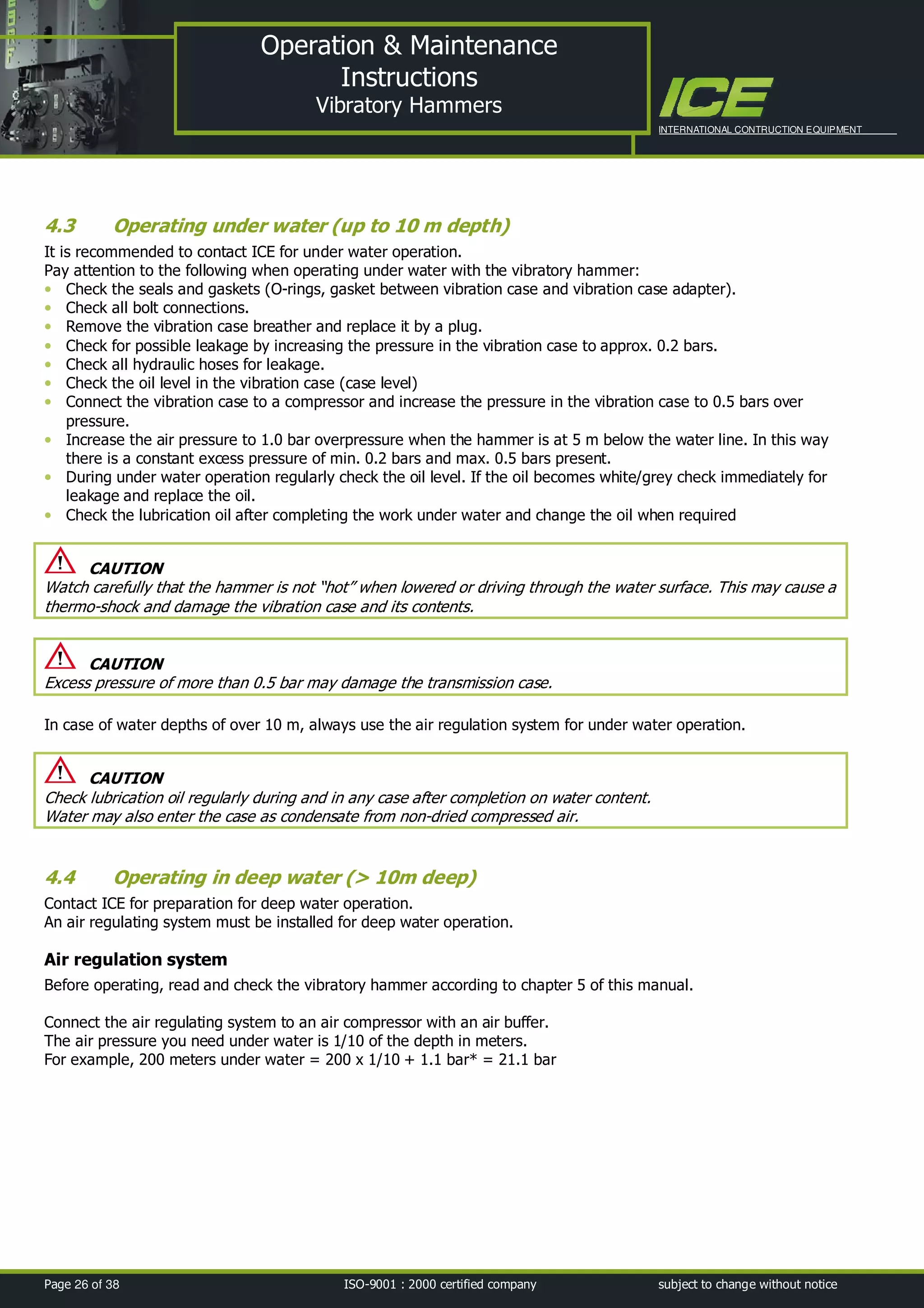 ICE Vibratory Hammer Owners Manual | PDF