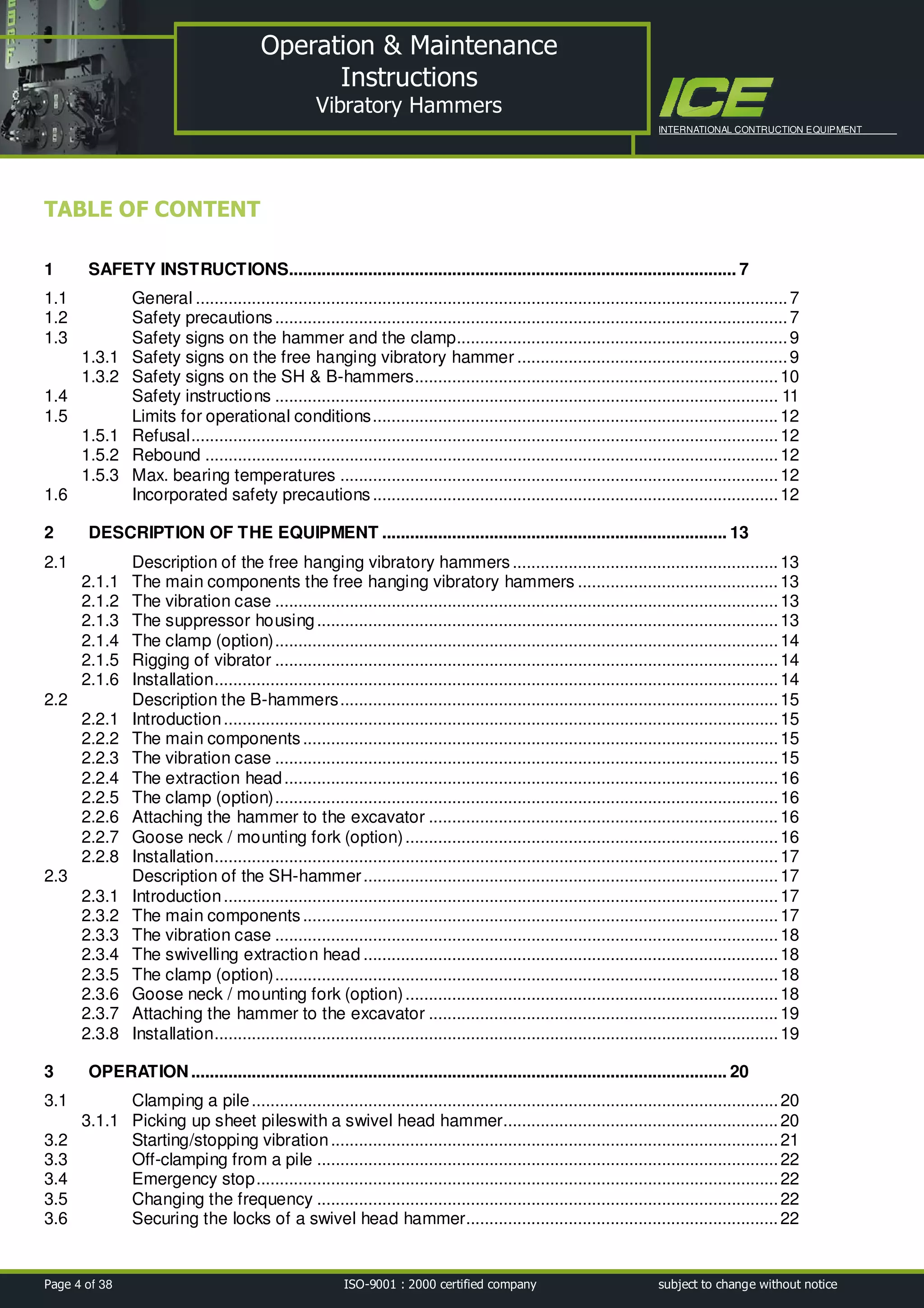 ICE Vibratory Hammer Owners Manual | PDF