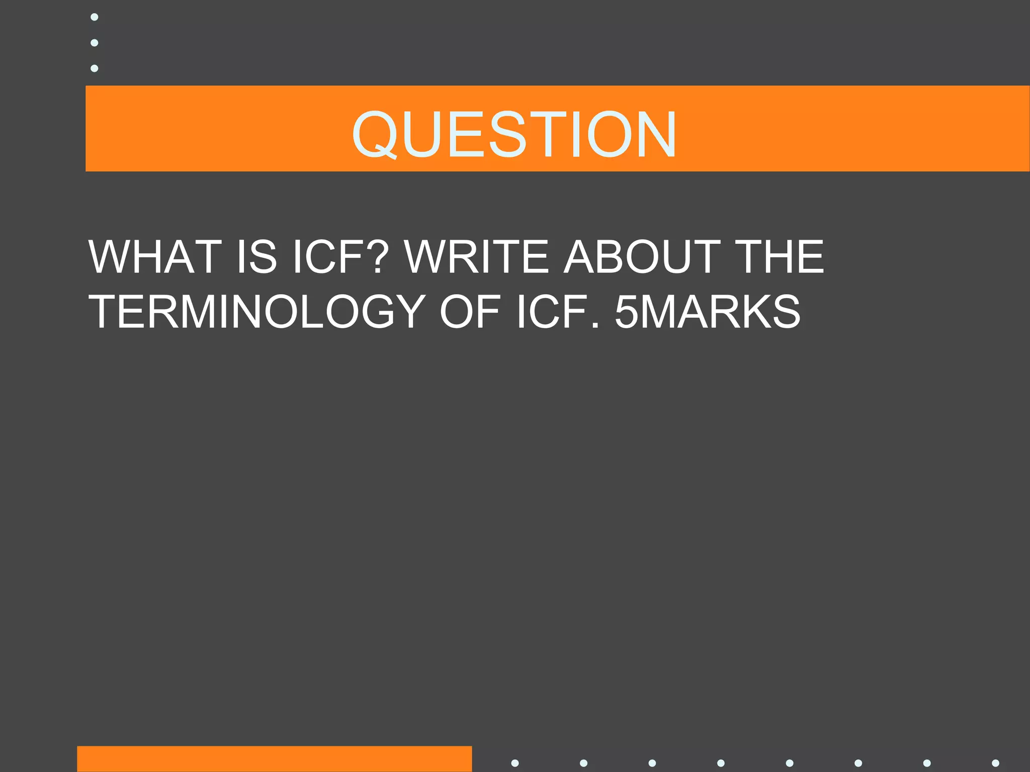 International classification of functioning disability and health | PPTX