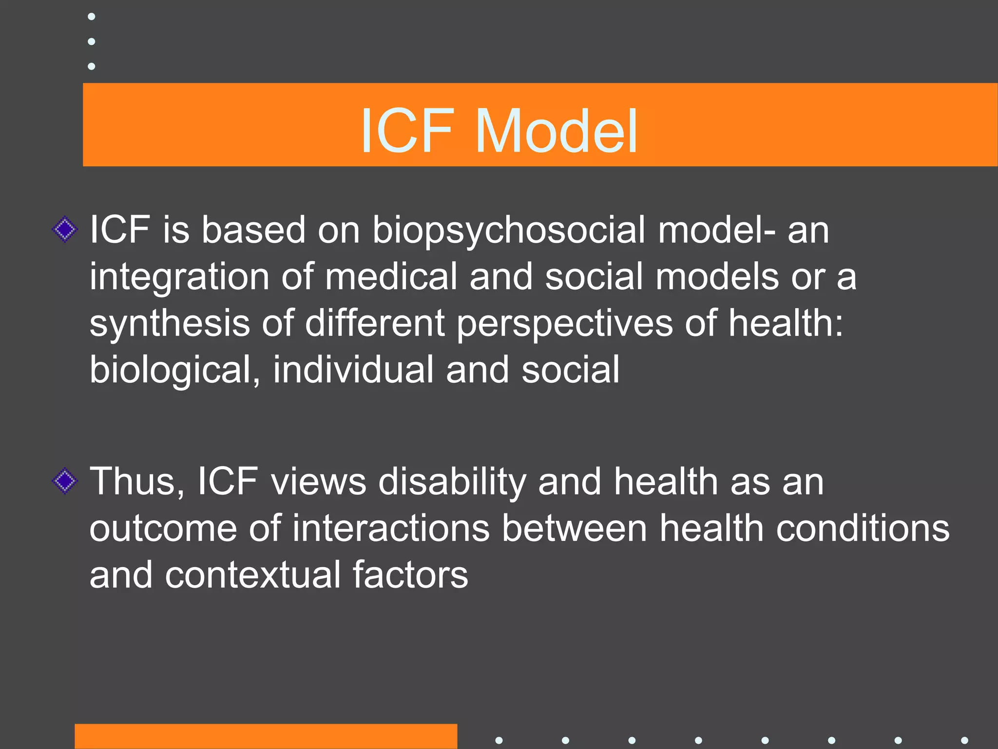 International classification of functioning disability and health | PPTX