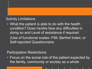International classification of functioning disability and health | PPTX