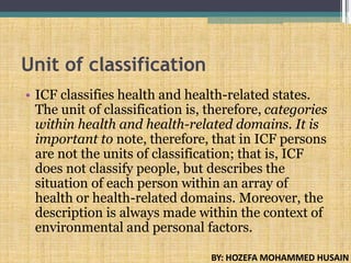 ICF- International Classification of Functioning, Disability and Health ...