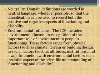 ICF- International Classification of Functioning, Disability and Health ...