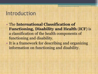 International classification of functioning, disability and health. | PPTX