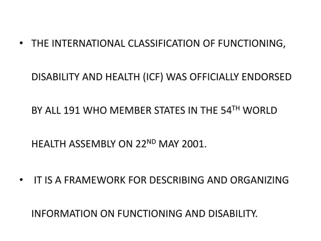 international classification of functioning, disability and health | PPTX