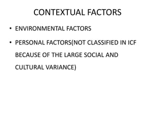 international classification of functioning, disability and health | PPTX