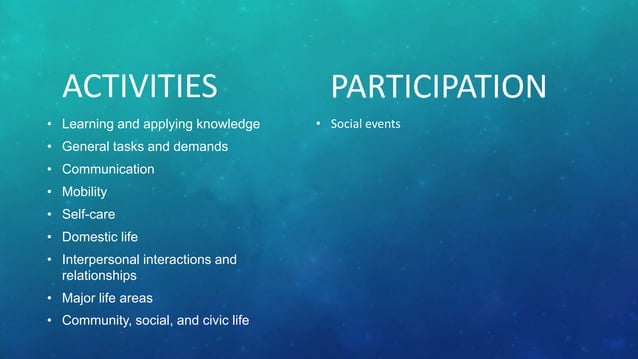 International Classification Of Function Disability And Health Icf Pptx Physical Therapy