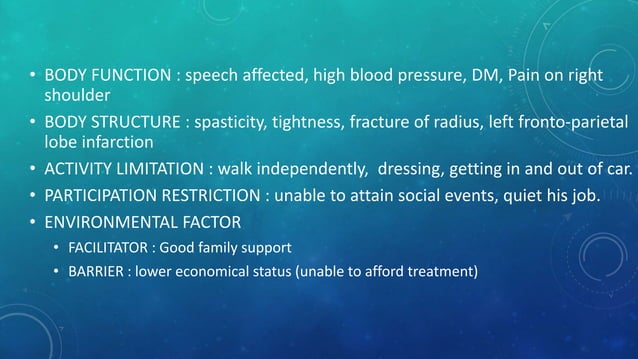 International Classification Of Function Disability And Health Icf Pptx Physical Therapy