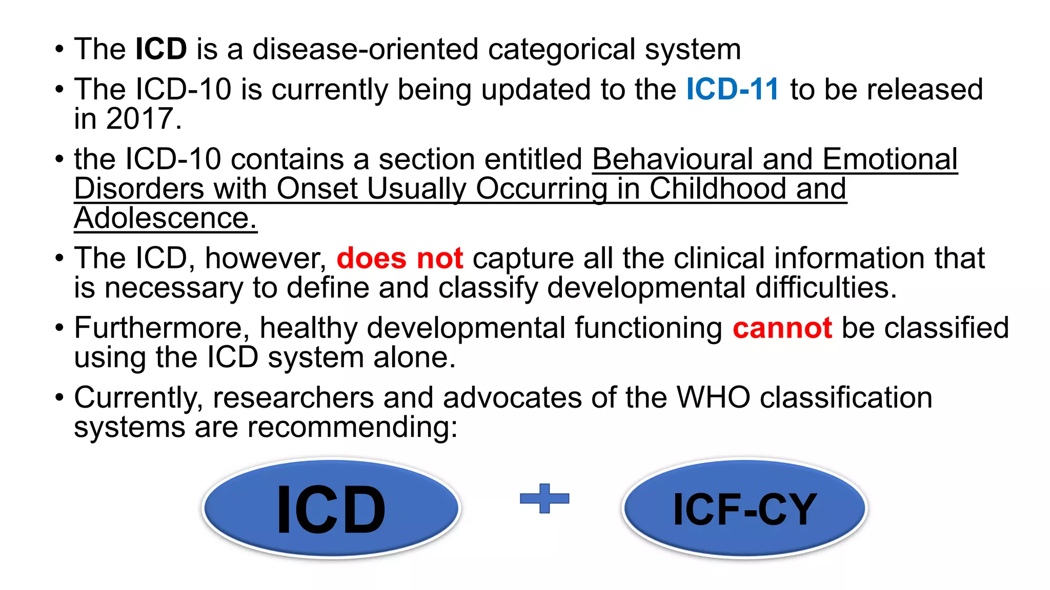 ICF-CY and early childhood development | PDF