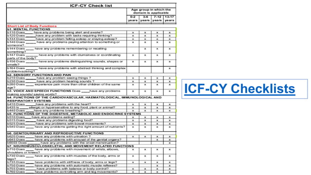 ICF-CY and early childhood development | PDF