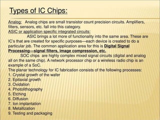 IC fabrication and its types with real life applications.pptx ...