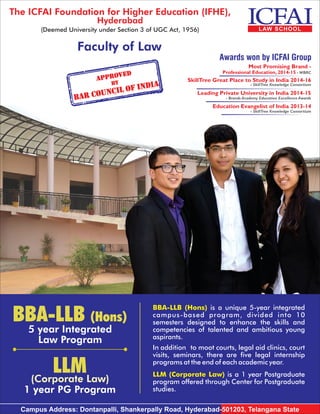 Information on ICFAI Law School Hyderabad | PDF | Law