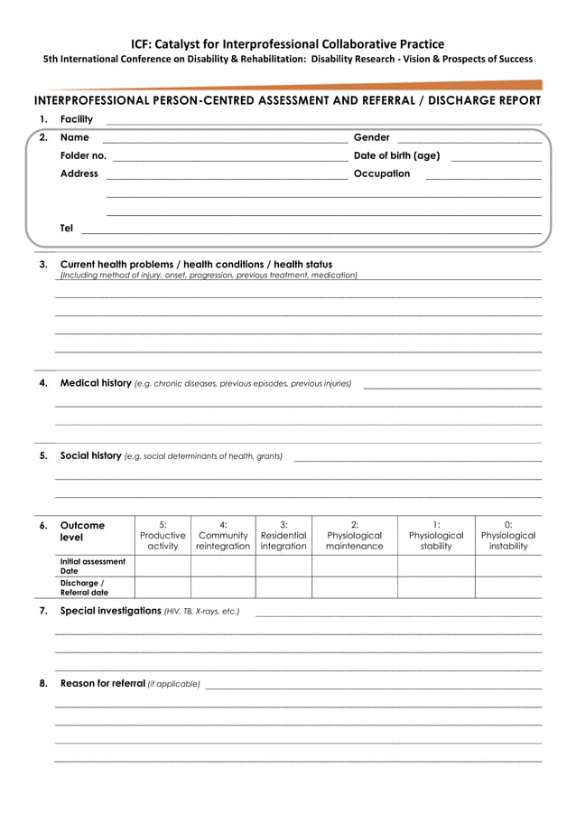 ICF Assessment form | PDF