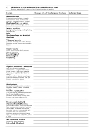 ICF Assessment form | PDF