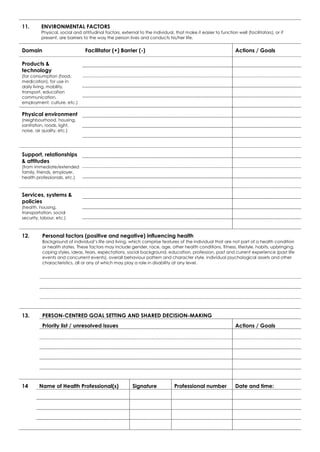 ICF Assessment form | PDF