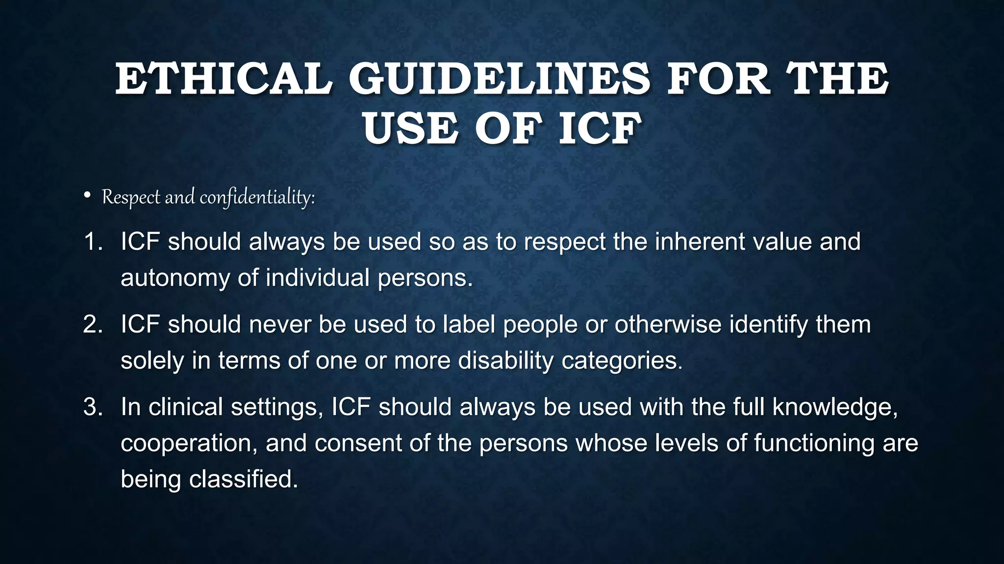 Icf (international classification of functioning disability and Health ...