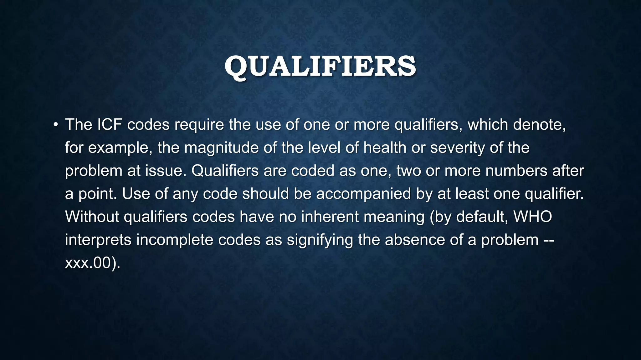 ICF (International Classification of Functioning Disability and Health ...