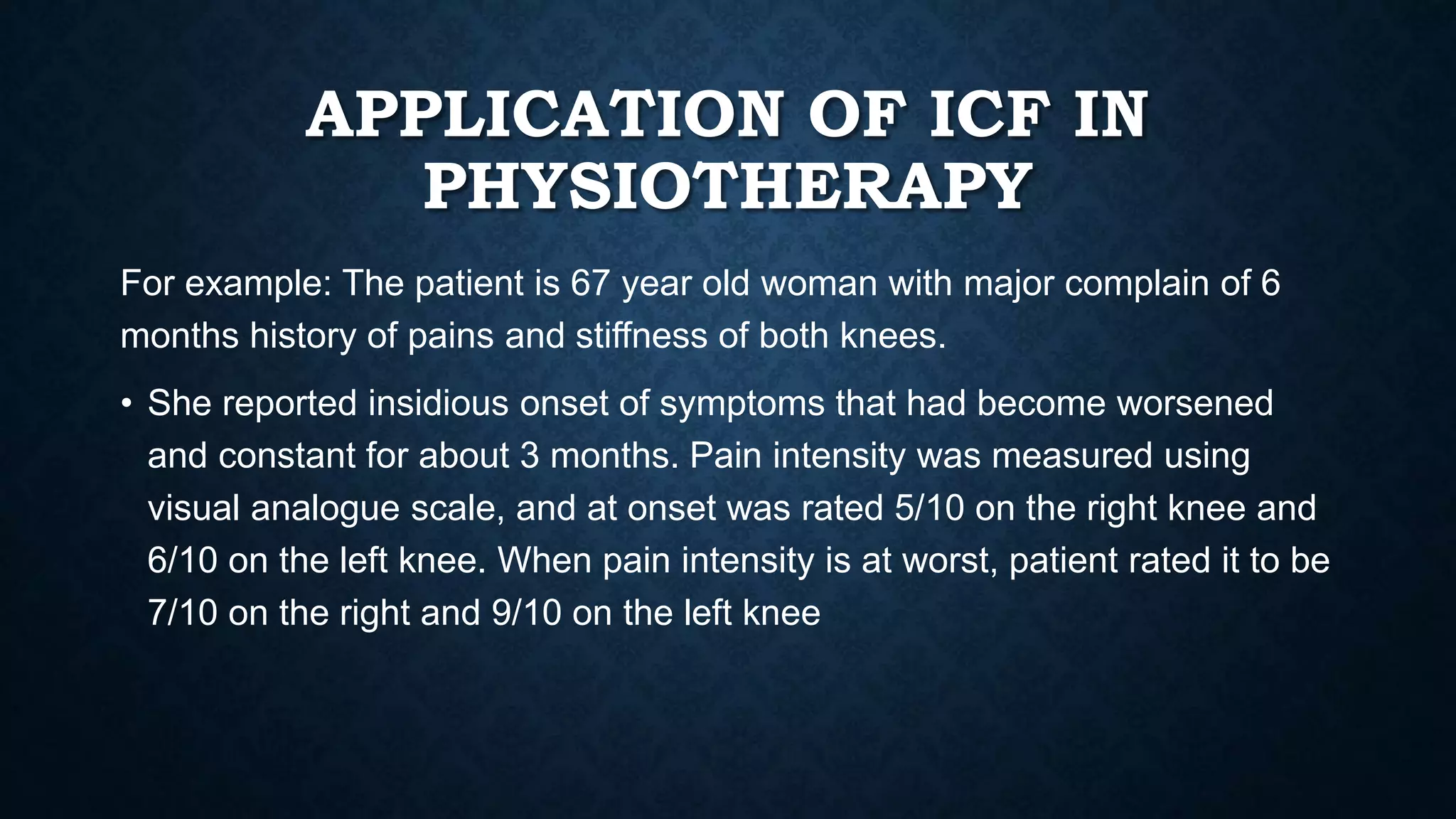 ICF (International Classification of Functioning Disability and Health ...