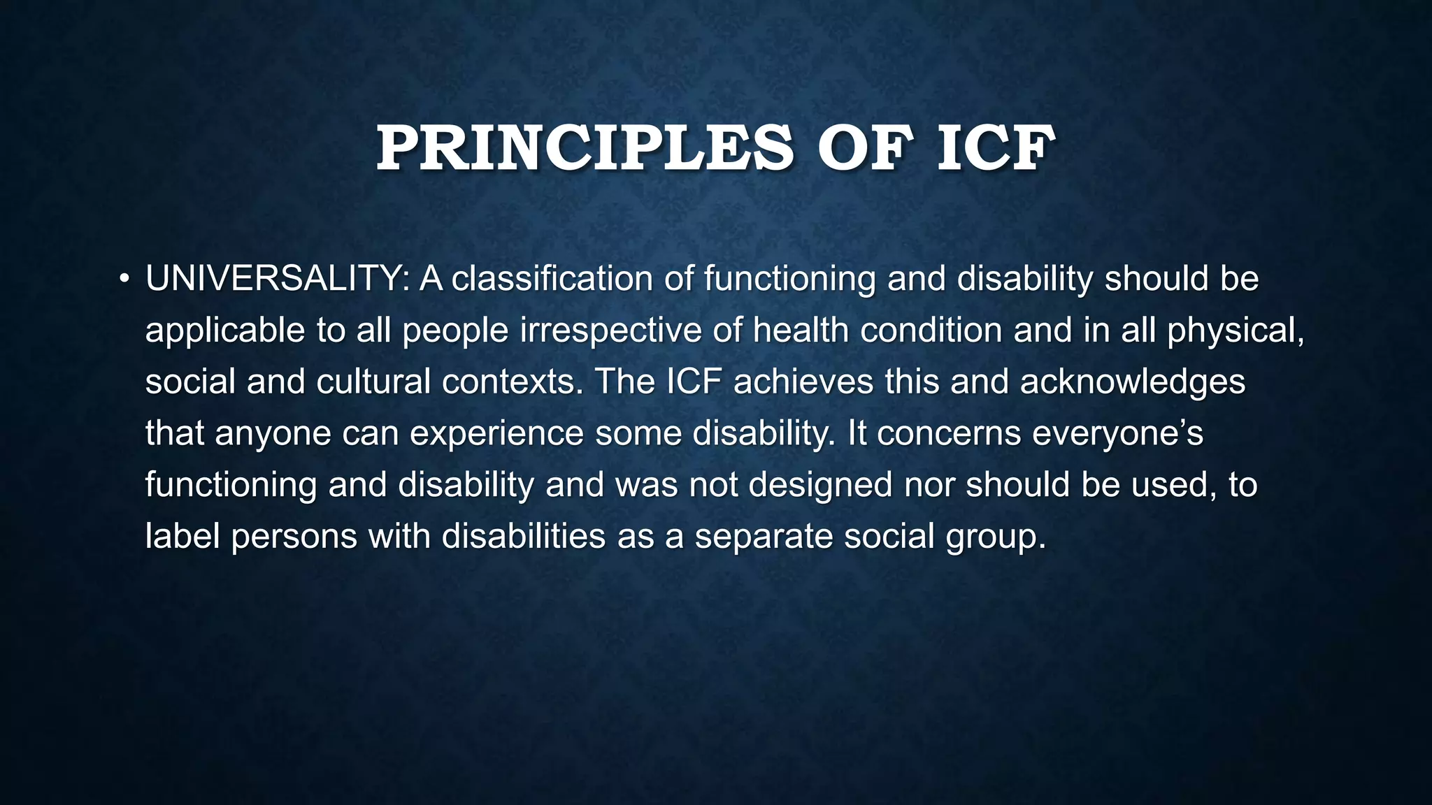 ICF (International Classification of Functioning Disability and Health ...