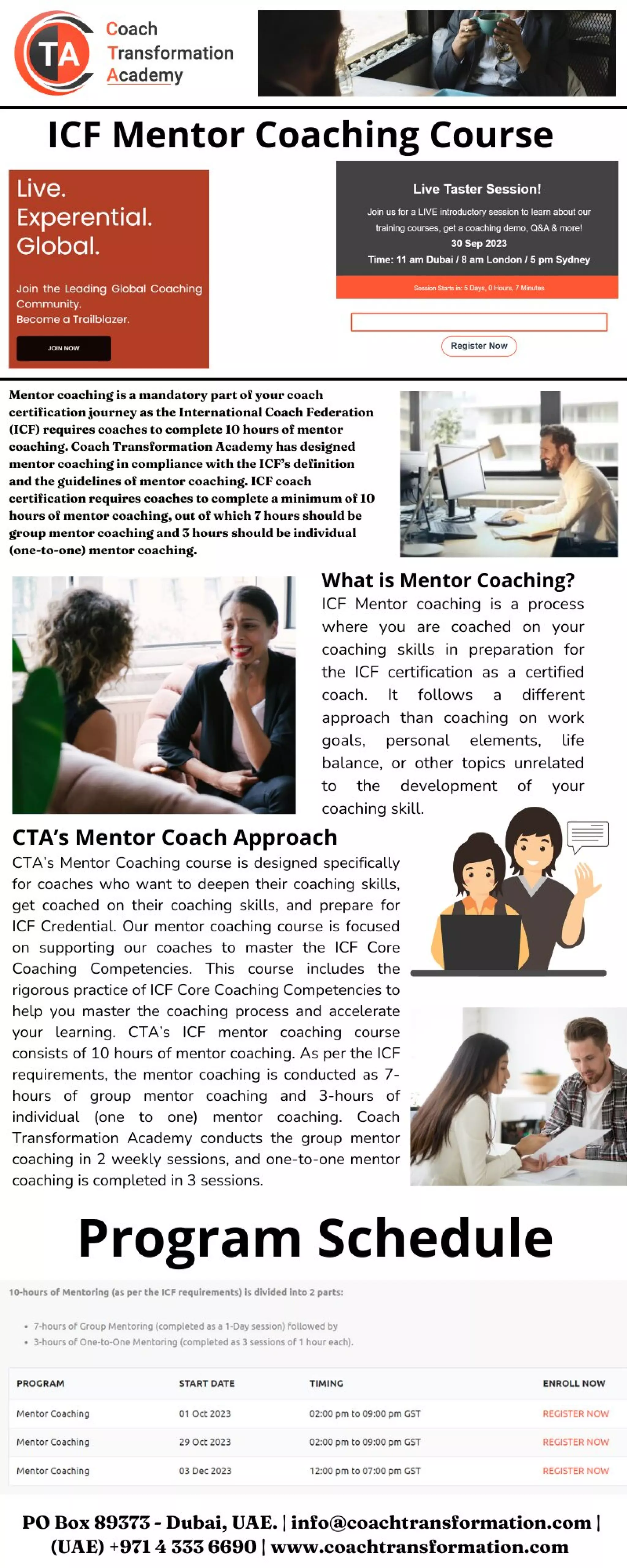 ICF Mentor Coach Certification Program - Coach Transformation Academy | PDF