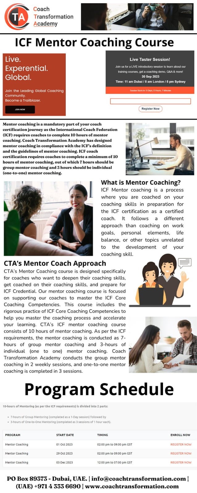 ICF Mentor Coach Certification Program - Coach Transformation Academy | PDF