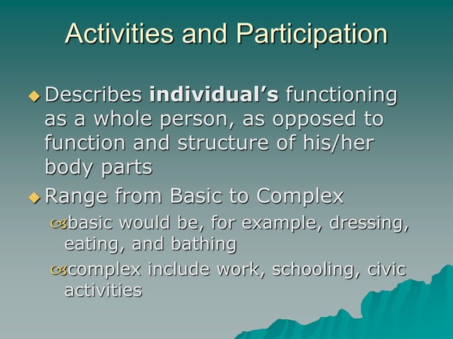 ICF model.ppt | Physical Therapy | Wellness