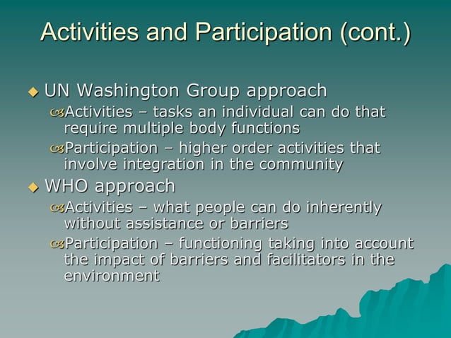 ICF model.ppt | Physical Therapy | Wellness