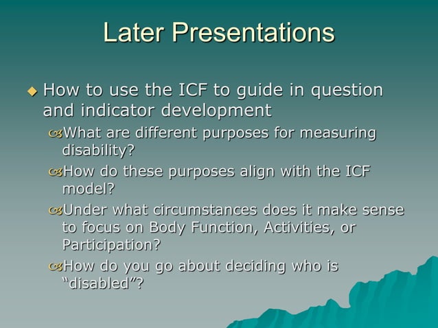 ICF model.ppt | Physical Therapy | Wellness