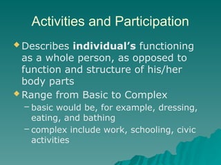ICF model of disability physiotherapy.ppt
