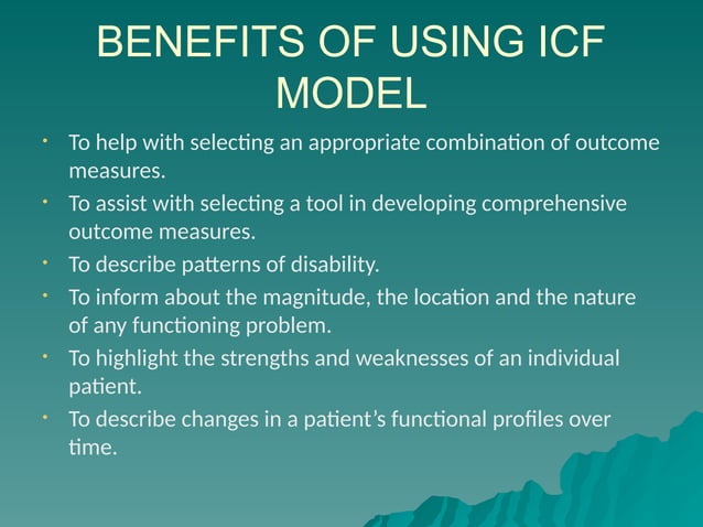 ICF model of disability physiotherapy.ppt