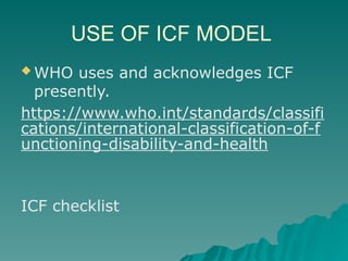 ICF model of disability physiotherapy.ppt