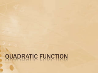 Quadratic function | PPT